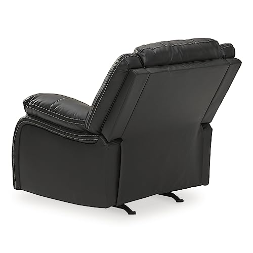 Signature Design by Ashley Calderwell Traditional Faux Leather Power Rocker Recliner, Black