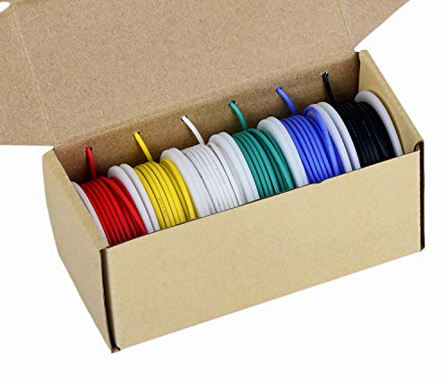 TUOFENG 18 Gauge Wire Spool 13.2ft / 4m Each 6 Colors,18 AWG Stranded Wire Hook up Wire Kit, Silicone Rubber Insulated/Tinned Copper/Flexible/18AWG Wire for Automotive Wiring