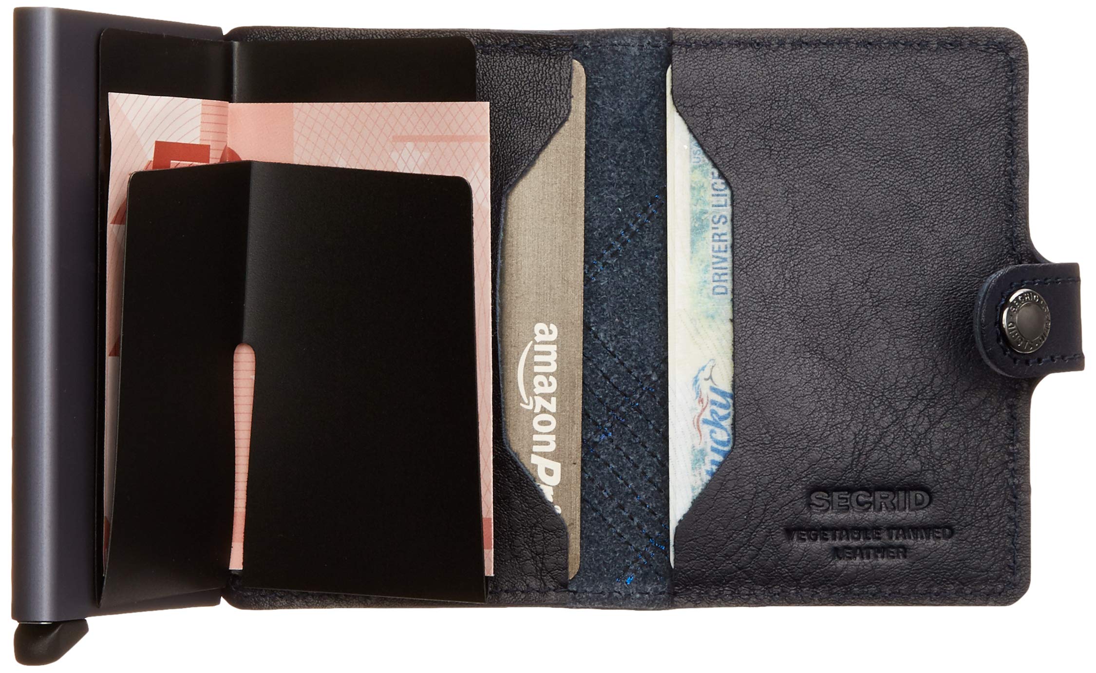 SECRID - Mini Wallet Stitch Embroidered Vegetable-Tanned leather (Magnolia Petrolio)