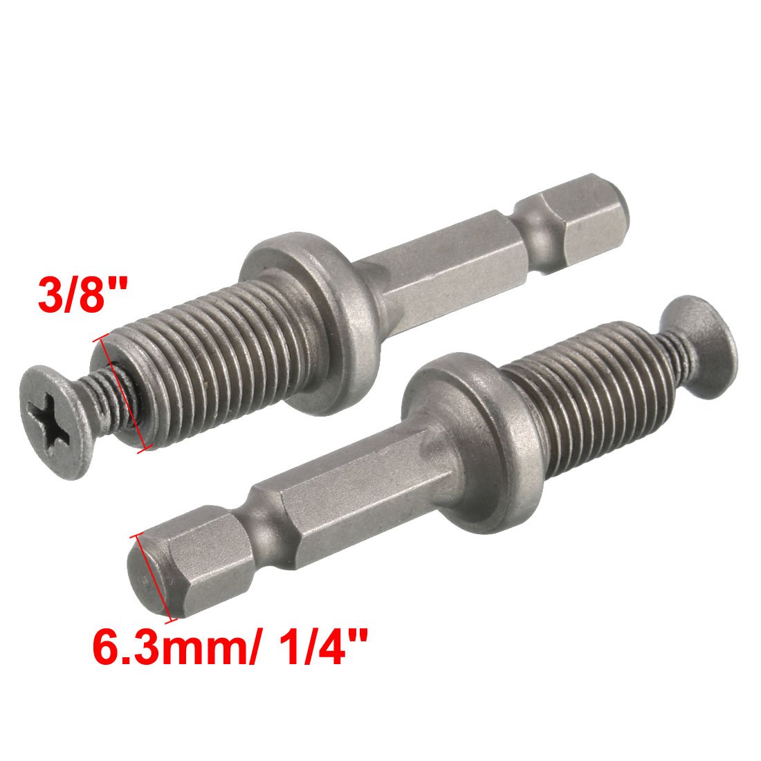 Uxcell a15081400ux0532 3/8" Hex Drill Chuck Adapter 2 Pcs for Makita Bosch Impact Driver