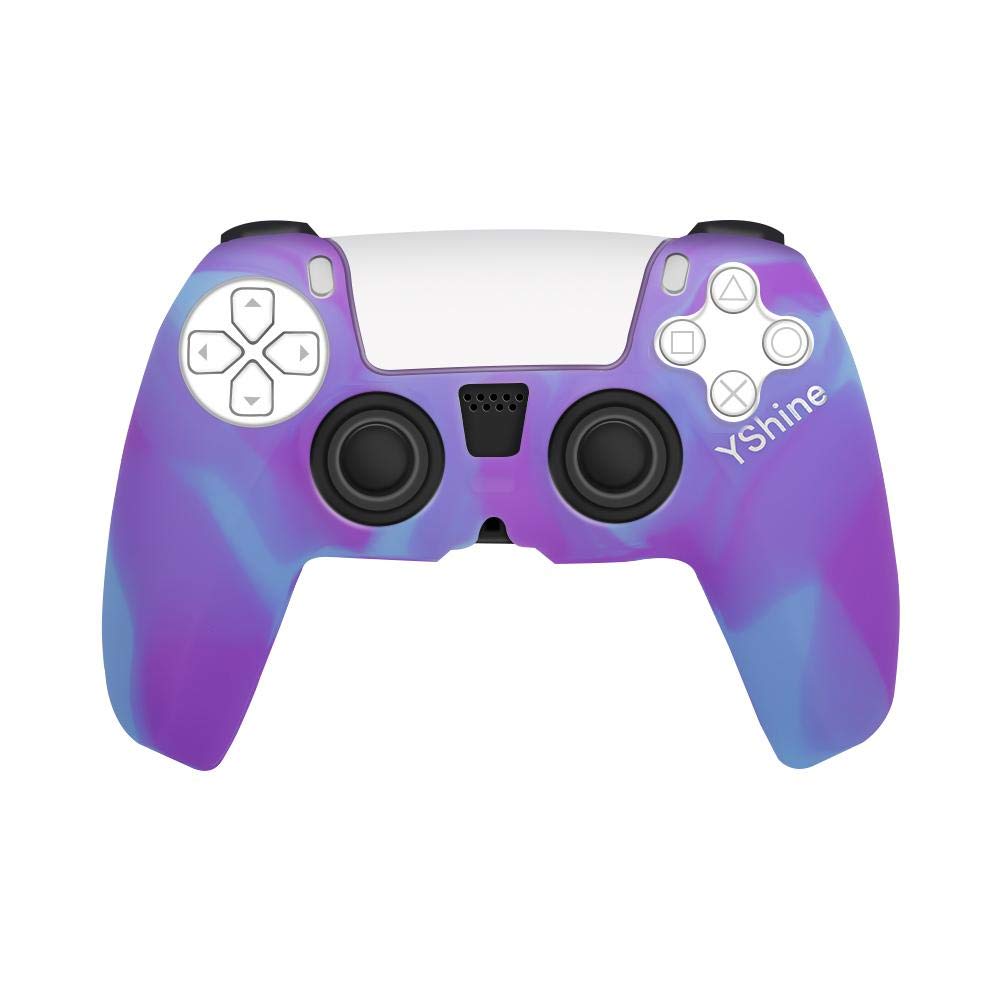 Silicone Controller Skin (2-Pack), YShine Anti-Slip Protector Case Compatible with PS5 Controller Skins Grip Cover for Ps5 Controller - Purple