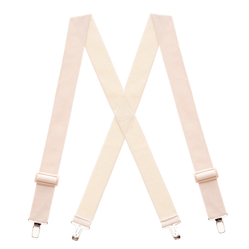 Suspender Store Undergarment Suspenders - 1.5-Inch Wide Soft Elastic - Nickel Clip - 48" for 5'9" to 6'2" tall - Tan