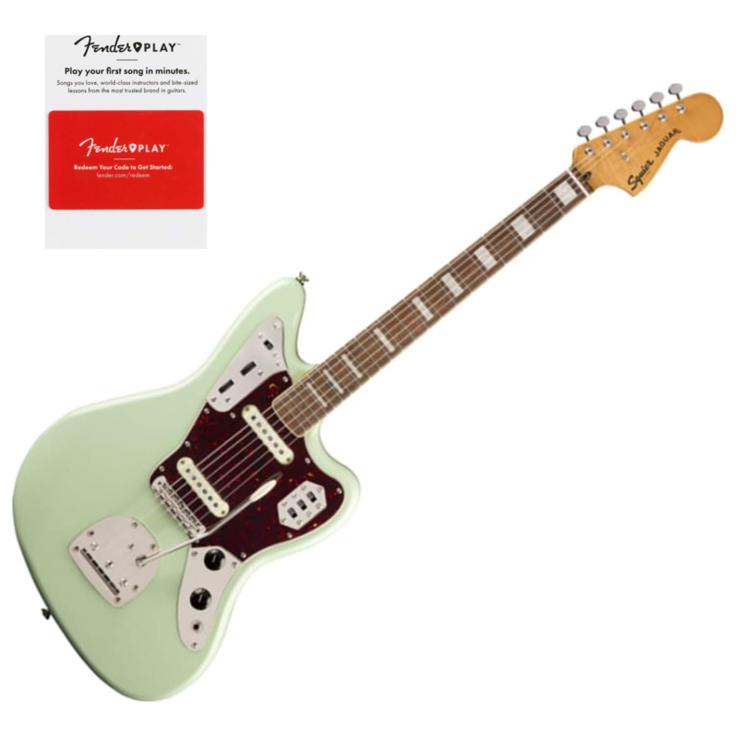 Squier 0374090557 Classic Vibe 70s Jaguar, Laurel Fingerboard, Surf Green w/Fe