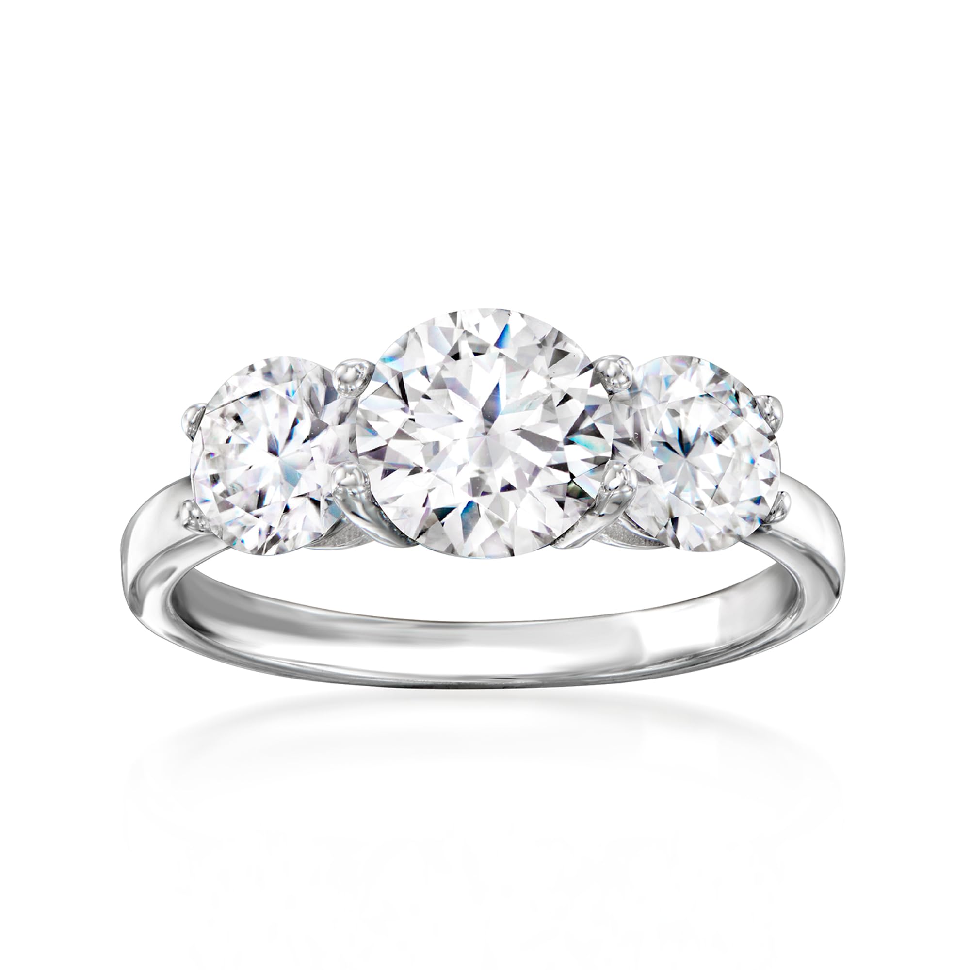 Ross-Simons 2.00 ct. t.w. CZ 3-Stone Ring in Sterling Silver. Size 7