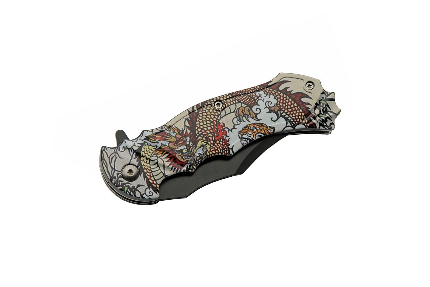 SZCO Supplies 8” Meiji Dragon Assisted Open EDC Folding Knife With Pocket Clip