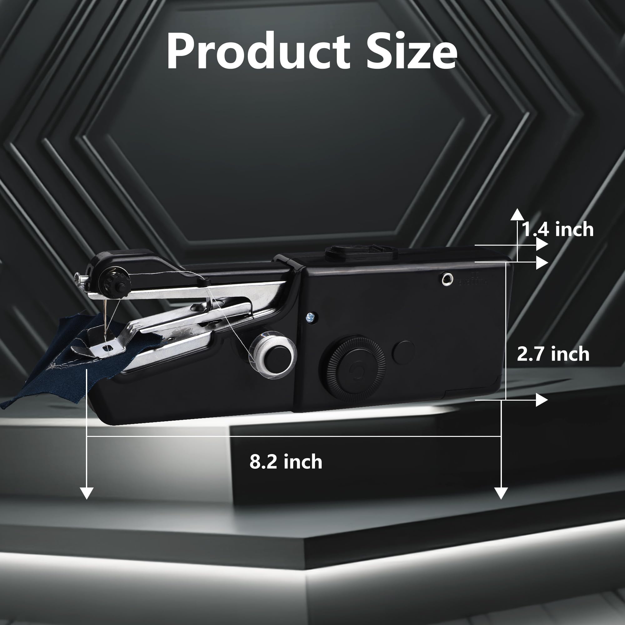 VAKS Mini Handheld Sewing Machine, Portable Electric Sewing Machine for Beginners Easy to use and Quick Stitching Suitable for Clothes, Fabrics and DIY Home Travel, Black