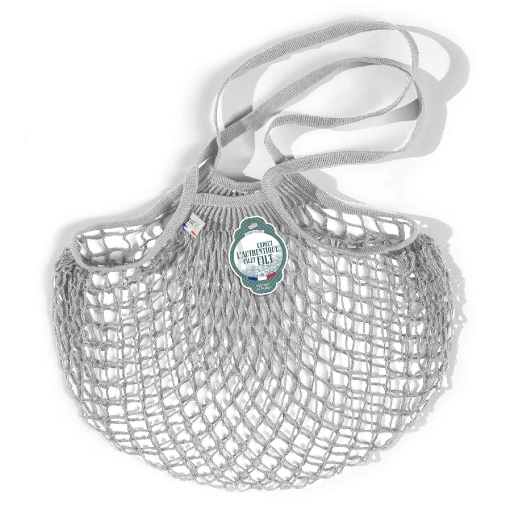 The French Filt Le Fillet Regular Shoulder Carrying Cotton Net Shopping Bag β Filt Medium Bag in Light Grey