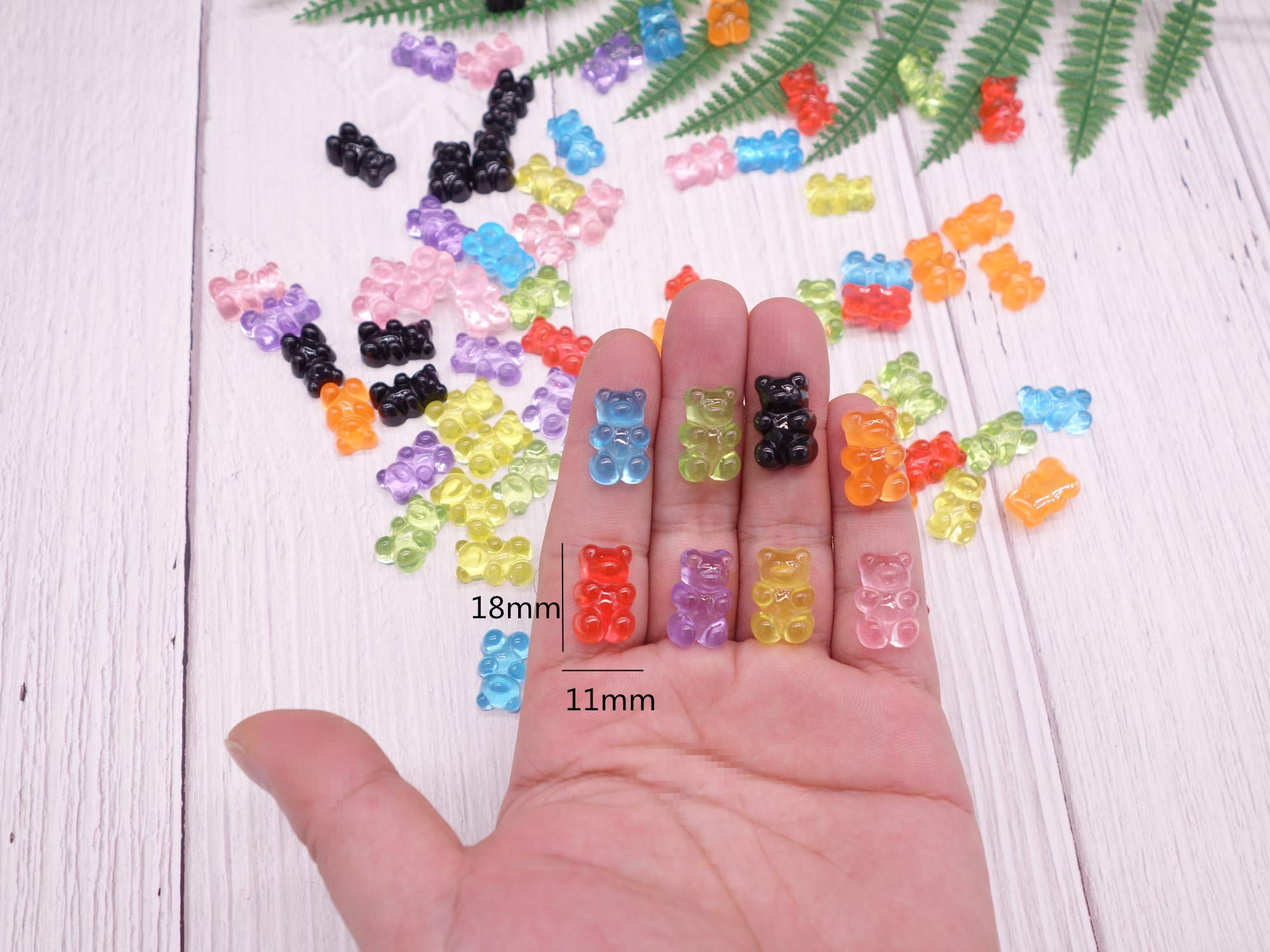 Smanzu 80 Pcs Candy Gummy Bear Charms Resin Bear Pendants for DIY Crafting Slime Dollhouse Decoration