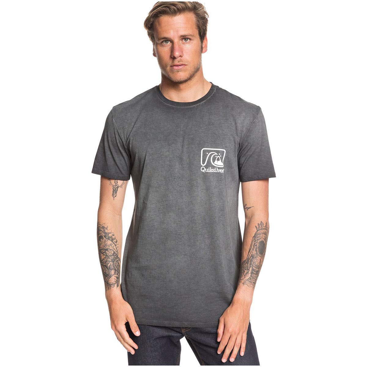 Quiksilver Men's Shaper Script Short Sleeve TEE, Black, S