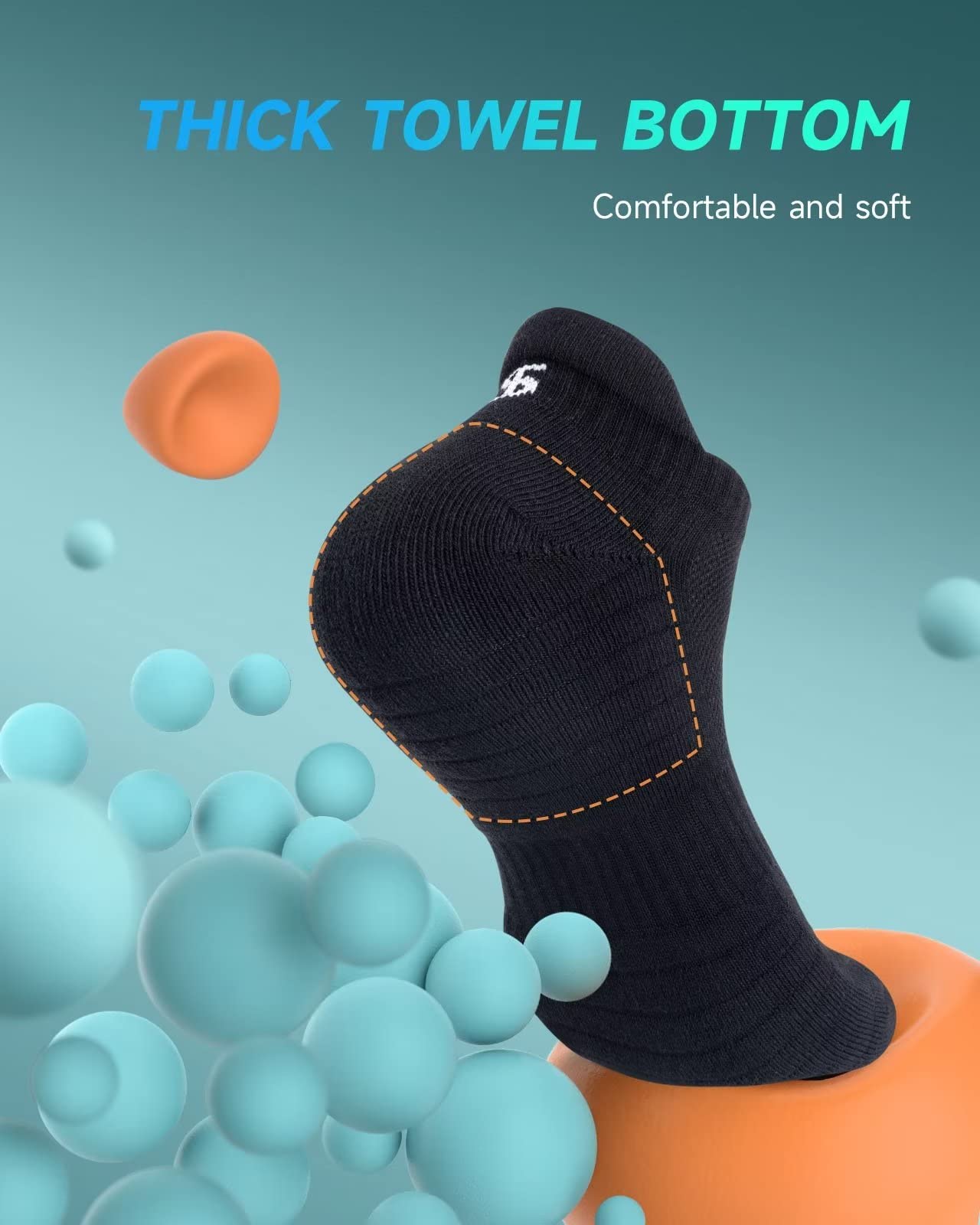 TANSTC Mens Socks, 6 Pairs No Show Socks For Men Women, Ankle Athletic Bombas Hiking Running Socks, Cushioned Comfort Fit Performance Low Cut Tab With Arch Support Socks
