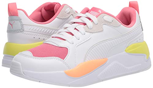 Puma Women's X-Ray Sneaker, White-Bubblegum-Plein air-Cantaloupe-Sunny Lime, 8 M US
