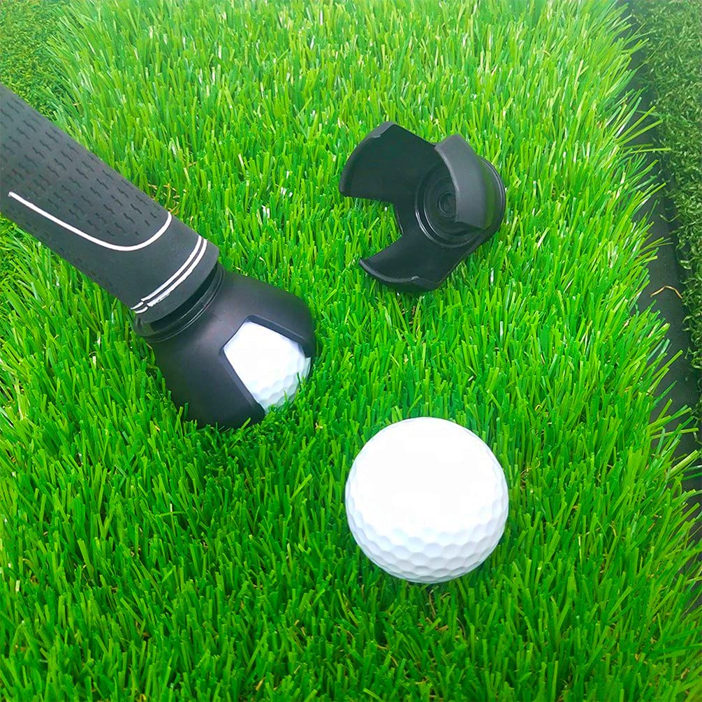 Vanknono 4 Pieces Golf Ball Retriever Golf Ball Pick Up Grabber, Golf Ball Claw Sucker Tools Putter Grip Attachment for Golf Lovers