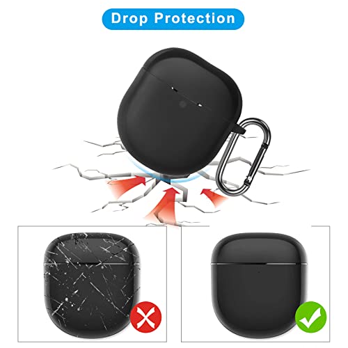 Silicone Case Cover for Bose Quiet Comfort Earbuds II, Anti-Lost Shockproof Protective Case Cover for Bose QuietComfort Earbuds II with Keychain Easy Carrying Replacement Case with Cleaning Pen