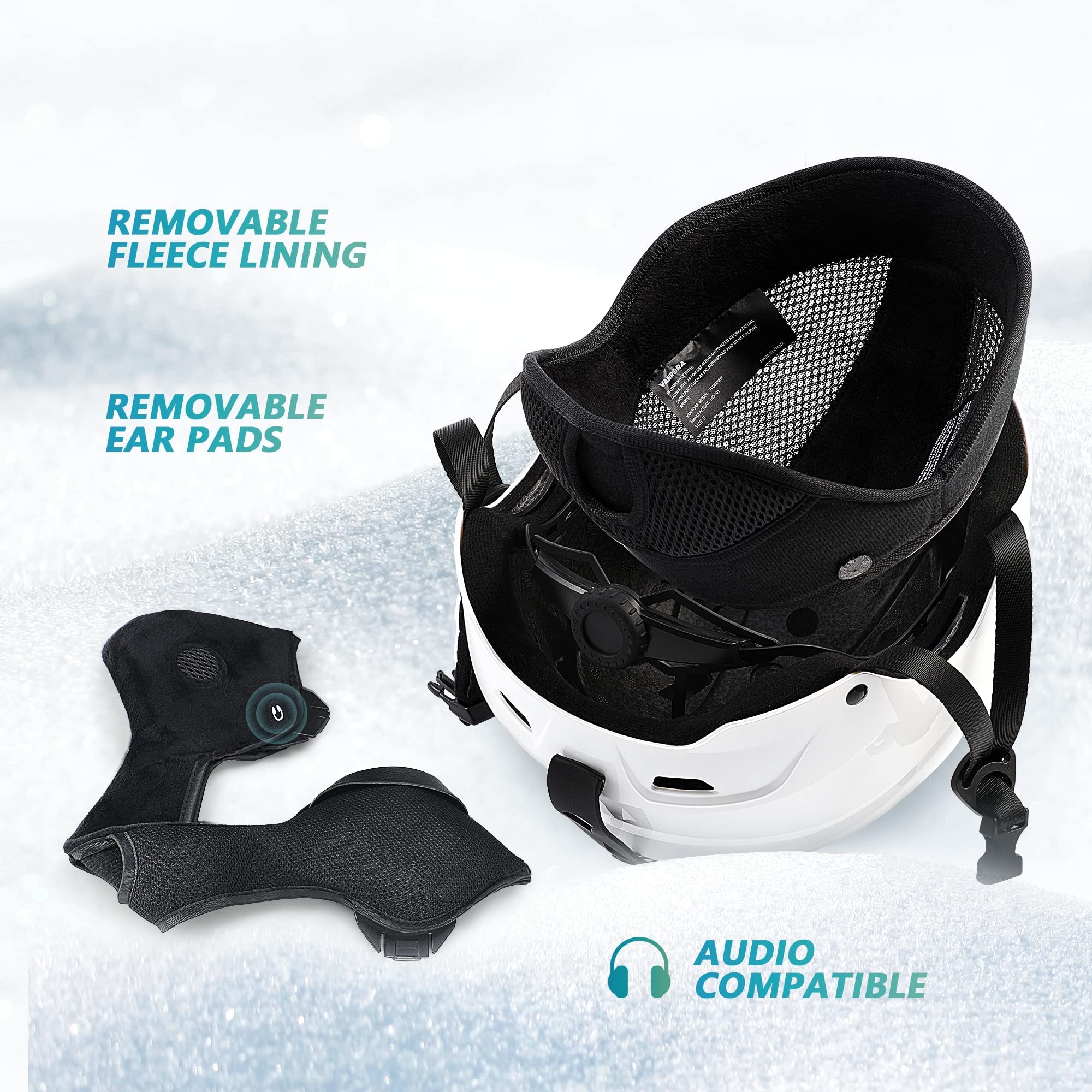 VANRORA Ski Goggles with Ski Helmet White M