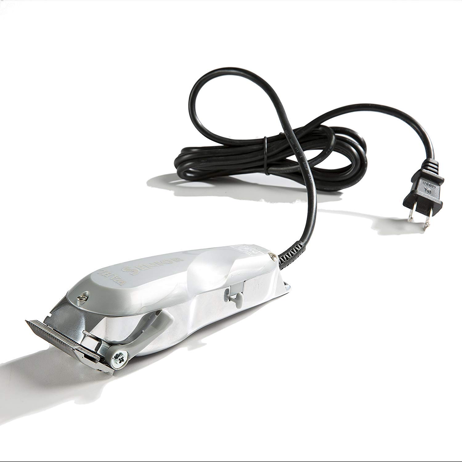 WAHL Professional Series Senior Clipper #8545 – Great for Professional Stylists and Barbers – V9000 Electromagnetic Motor –Silver -Aluminum Metal Bottom housing with Bonus Oil and Neck Duster