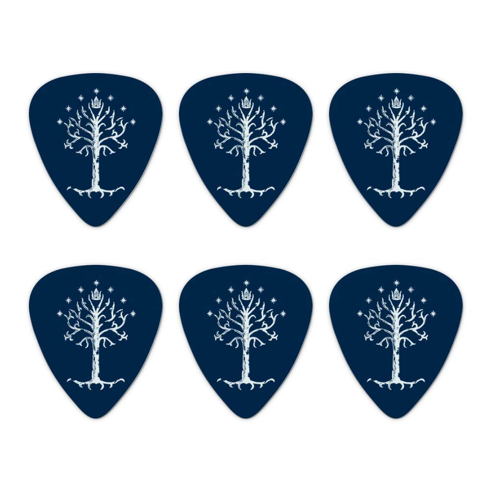 THE LORD OF THE RINGS Tree of Gondor Novelty Guitar Picks Medium Gauge - Set of 6