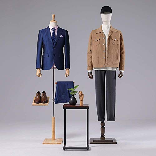 Tailors Dummy Male Mannequin Torso with Rectangular Base Trousers Rack and Shoes Holder| for Clothing Display Dressmakers Dummy