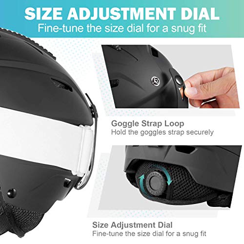 VANRORA Ski Goggles with Ski Helmet Black M