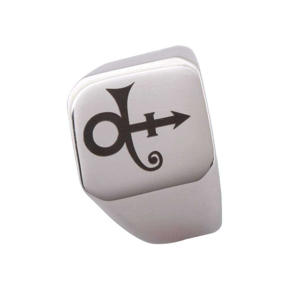 Womens Silver Prince Tribute Love Stainless Steel Engraved Symbol Ring