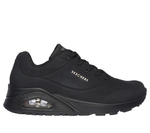 Skechers womens Skecher Street Women's Uno - Stand on Air Sneaker, Black/Black, 9 US