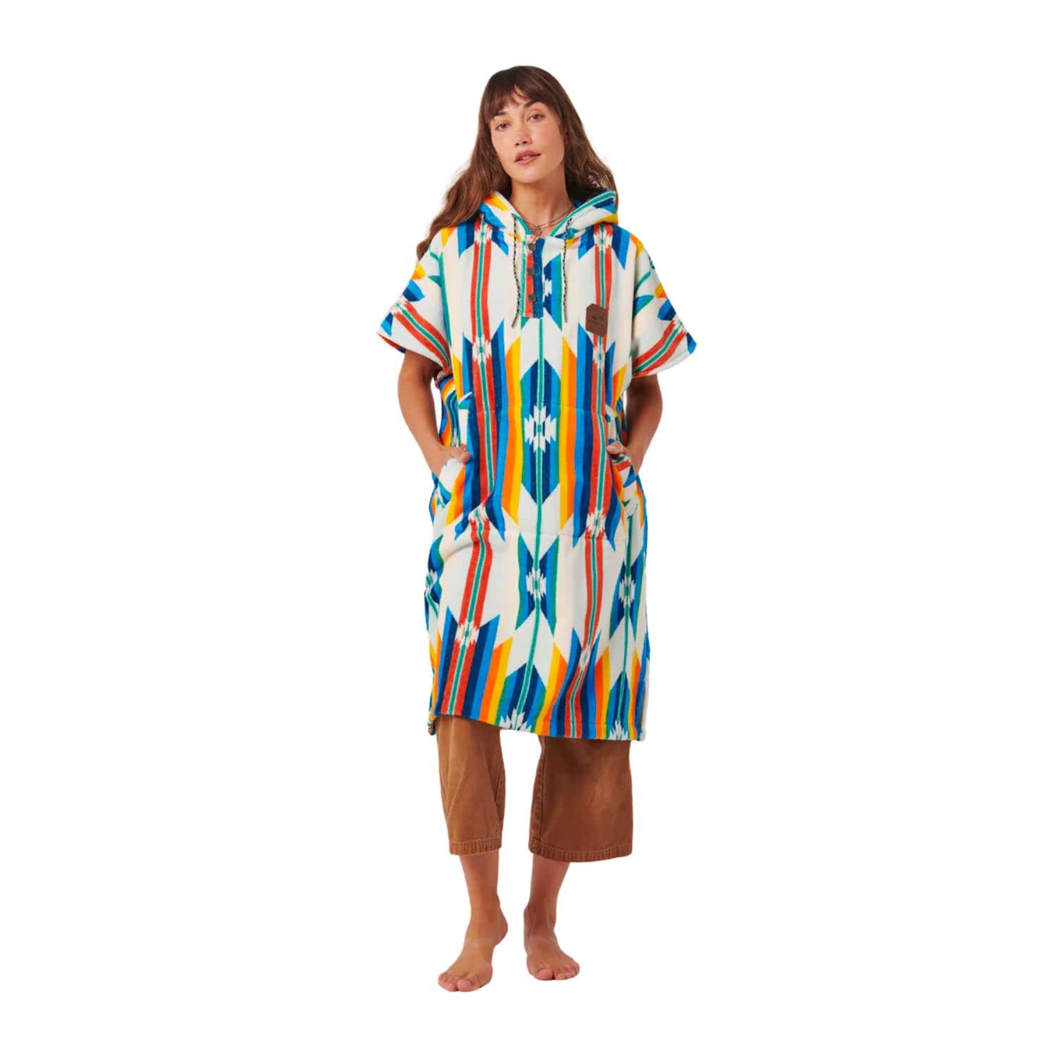 Slowtide Extra-Warm Changing Poncho | Change privately in public with ultra soft & absorbent beach poncho | Includes Internal Access Dual Pockets (S/M, York)