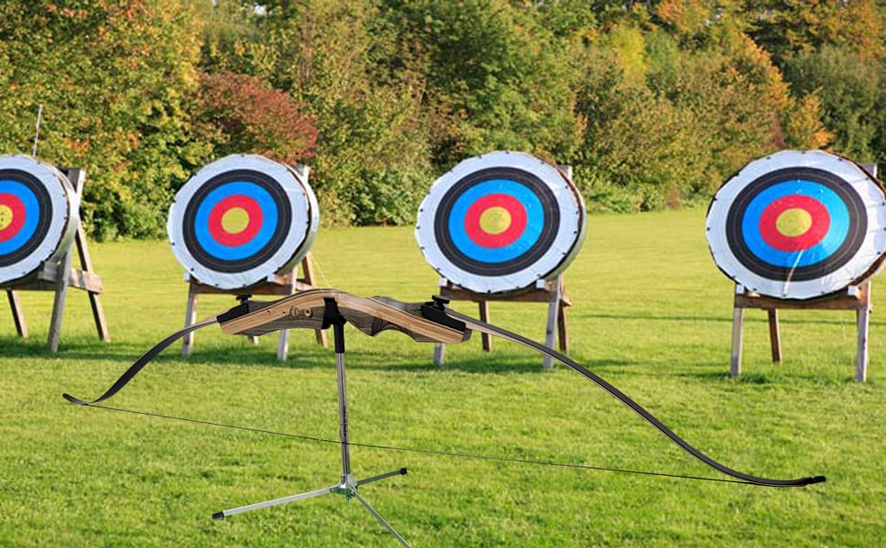 Southland Archery Supply SAS Stainless Steel Heavy Duty Bow Stand for Recurve Bow Longbow Takedown Bow
