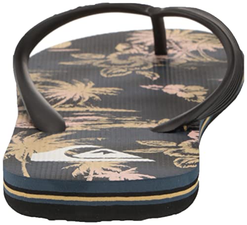 Quiksilver Men's Molokai Air Flow 3 Point Flip Flop Sandal, Black/Grey/Black, 10