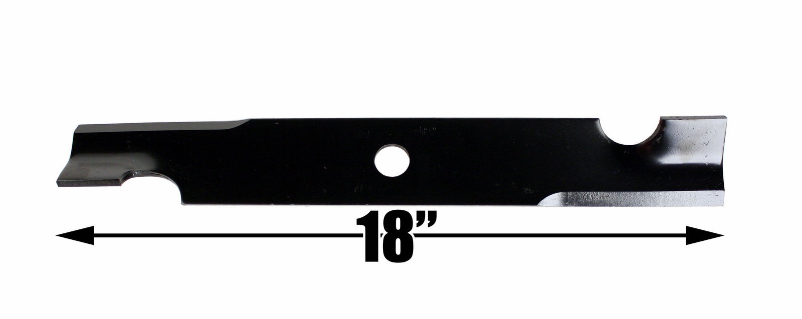 USA Mower Blades U15180BP (9) High-Lift Replacement Blade for Toro 103-6387 103-6387-S 103-6402-S Length 18 in. Width 2-1/2 in. Thickness .250 in. Center Hole 15/16 in. 52 in. Deck