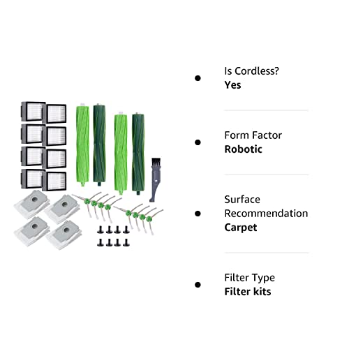 Replacement Roomba Parts, 23Packs Accessories Kit for iRobot Roomba evo i1 1152 1154 i3 evo 3150 i4 i6 i6+ i7 7150 i7+ 7550 i8 i8+/Plus E5 5134 E6 E7 J7 I,E &J Series Robot Vacuum