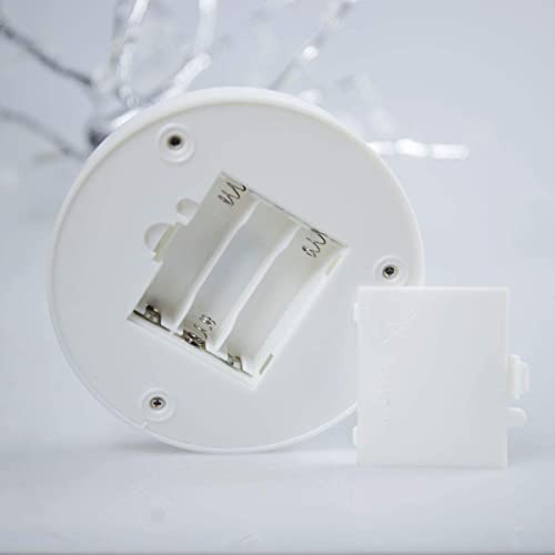 Tabletop Tree Light Artificial Tree 108 LED Fairy Tree Lamp with Sound Reflection Battery/USB Operated for Indoor Home Decoration (Warm White)