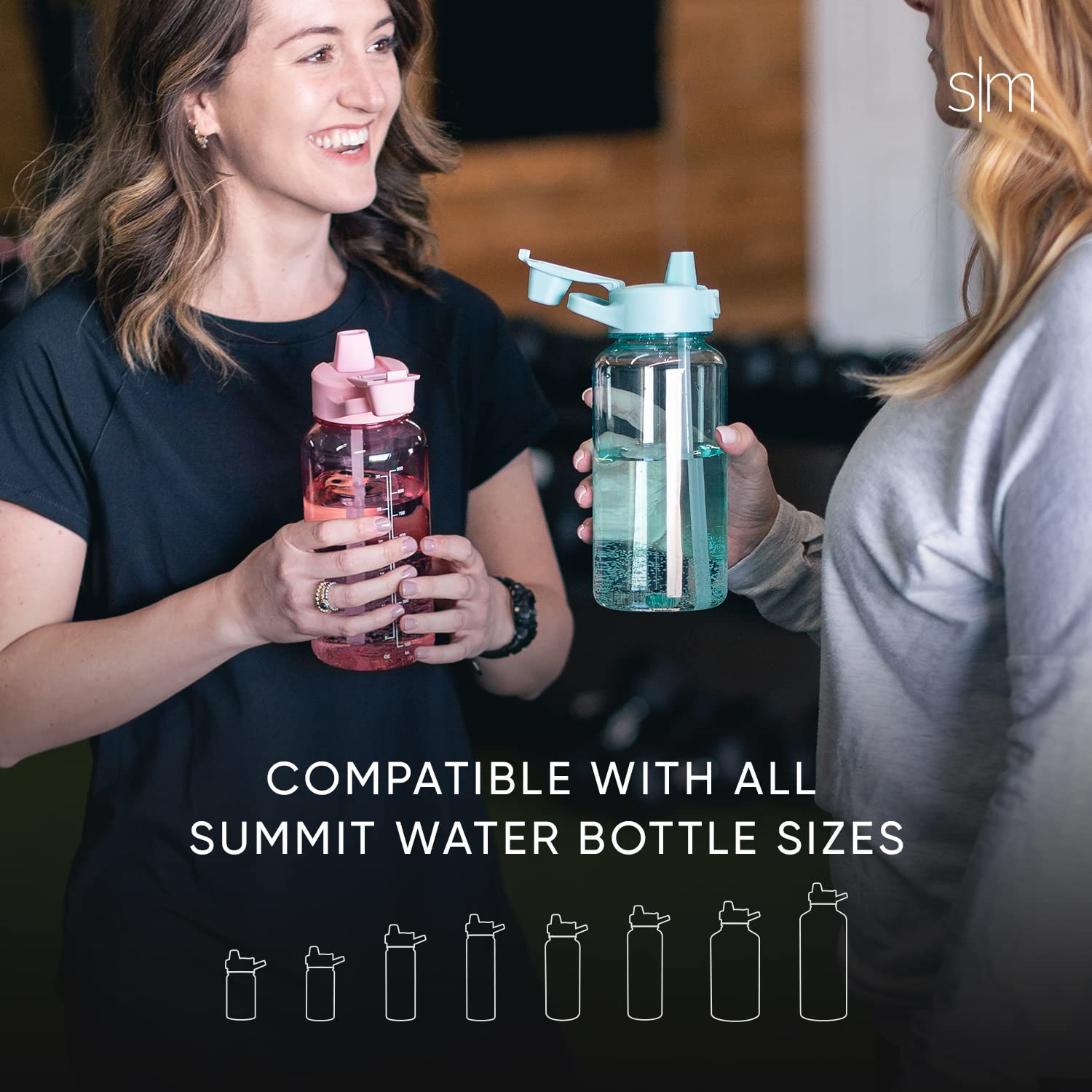 Simple Modern Flip Silicone Straw Lid | Leakproof Replacement Cap | Fits All Summit and Hydro Flask Wide Mouth Water Bottle Sizes | Summit Collection | Riptide