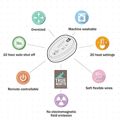 True North by Sleep Philosophy Heated Ultra Soft Plush Reverse to Sherpa Auto Shut Off Electric Blanket with Two 20 Heat Level Setting Controllers and Bonus Automatic Timer, Queen: 84x90", Grey