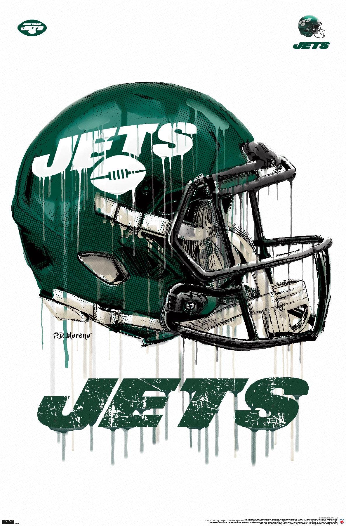 Trends International NFL New York Jets - Drip Helmet 20 Wall Poster, 22.375" x 34", Unframed Version