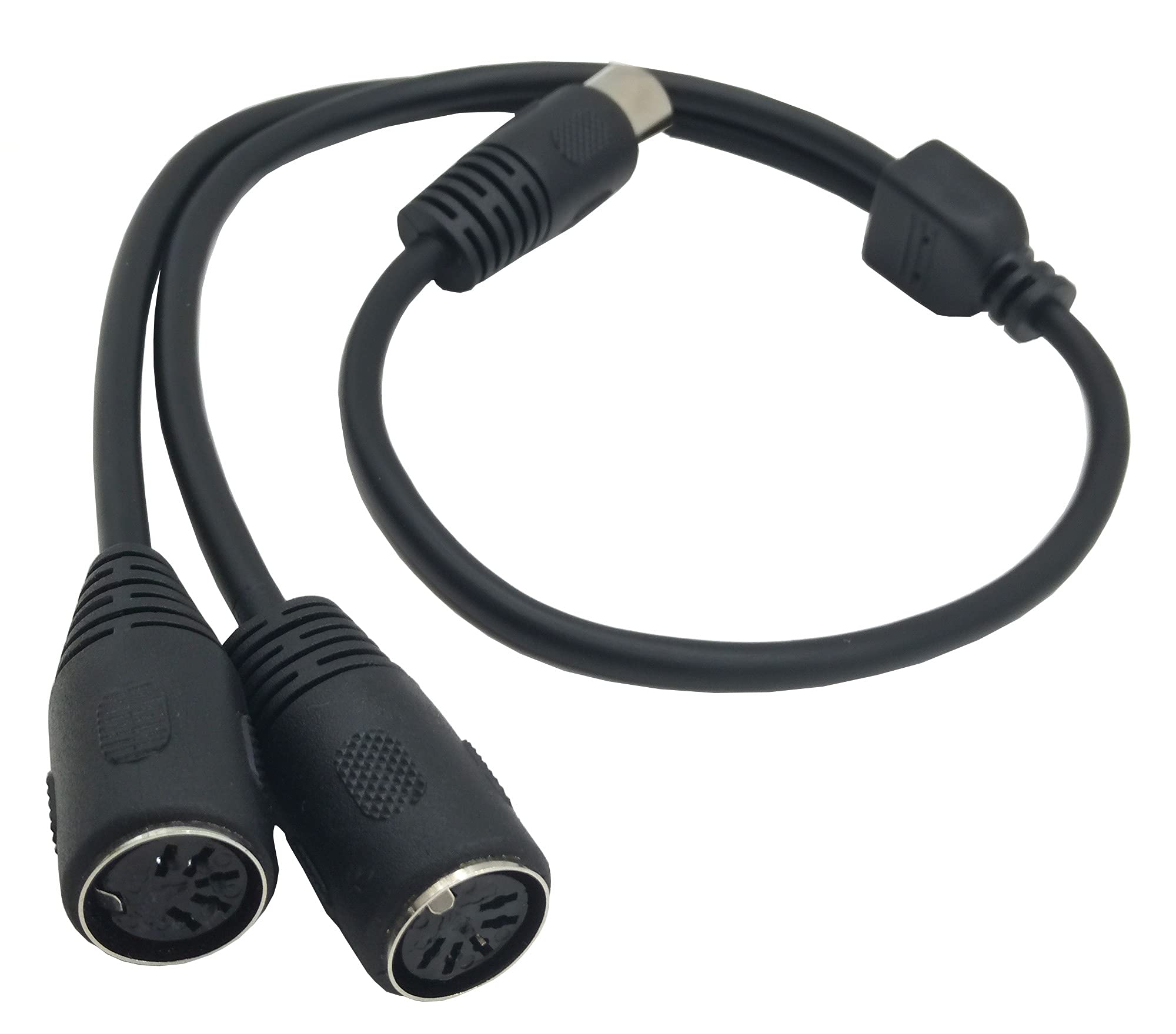 Traovien MIDI Sync Breakout Cable, DIN 5-Pin Plug 1 Male to 2 Dula Female Splitter Y MIDI Cable,5 Pin Jack Adapter Y Lead (50cm/1.6ft)