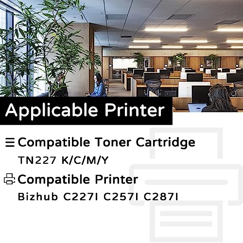RIOMAN TN227 Toner Cartridge Compatible Replacement for Konica Minolta TN227 to Use with Bizhub C227I C257I C287I Toner Printer Yellow
