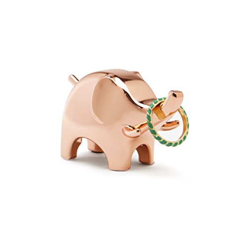 Umbra Anigram Animal Ring Holder for Jewelry (3-Pack containing Bunny, Reindeer and Elephant), Copper, 3 PACK