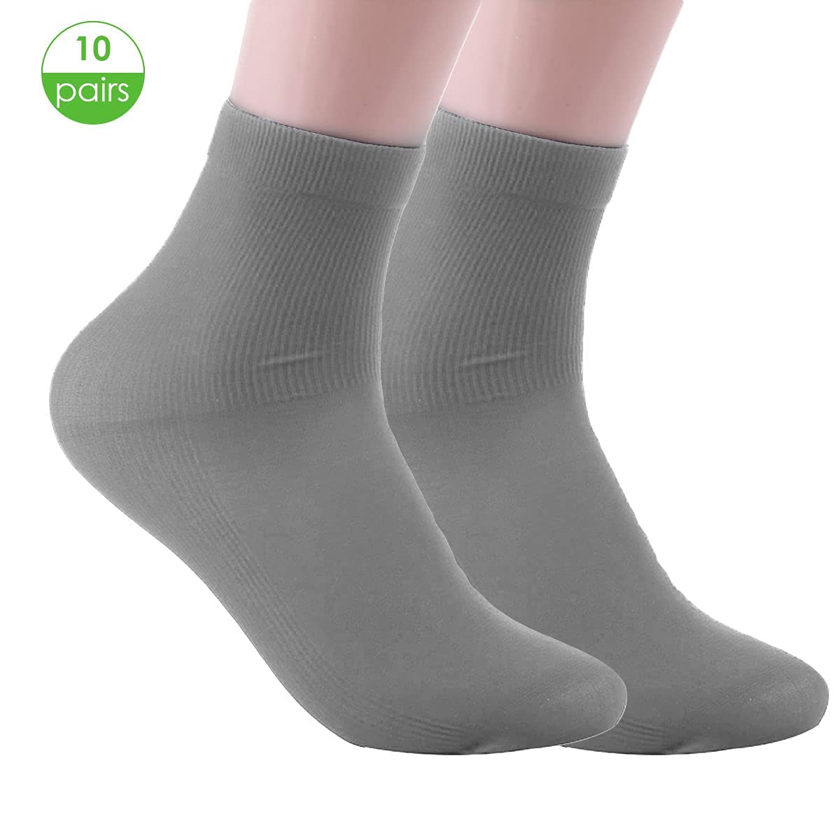 Tabpole mens 10 Pairs Try on Sanitary Disposable Thin Sox Low Cut Sports Tab Men's Socks, Light Grey, Medium