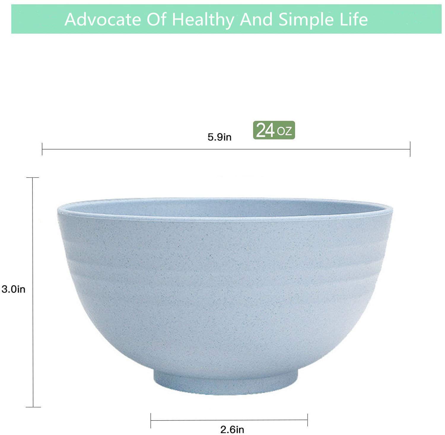 WSRYFDC Unbreakable Cereal Bowls - 24 Oz Natural Wheat Straw Bowls For Kitchen, Microwave & Dishwasher Use β Biodegradable bowl, Eco-friendly Tableware Noodle, Rice, Soup Bowls Set of 4