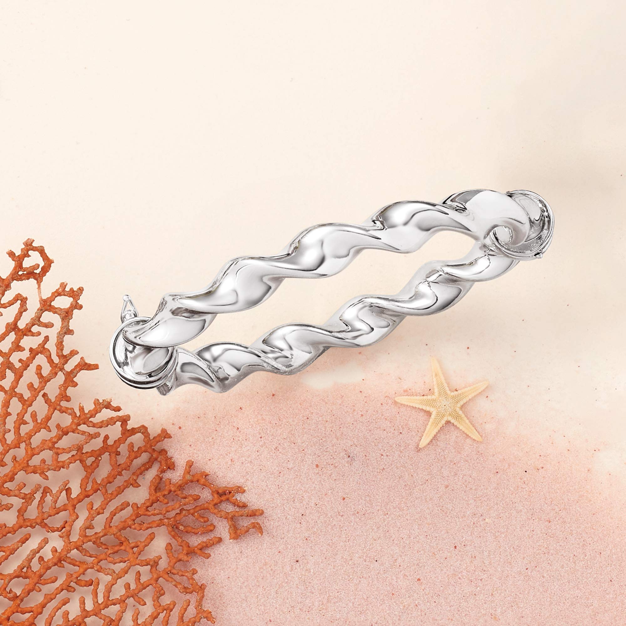 Ross-Simons Italian Sterling Silver Twisted Bangle Bracelet. 7 inches