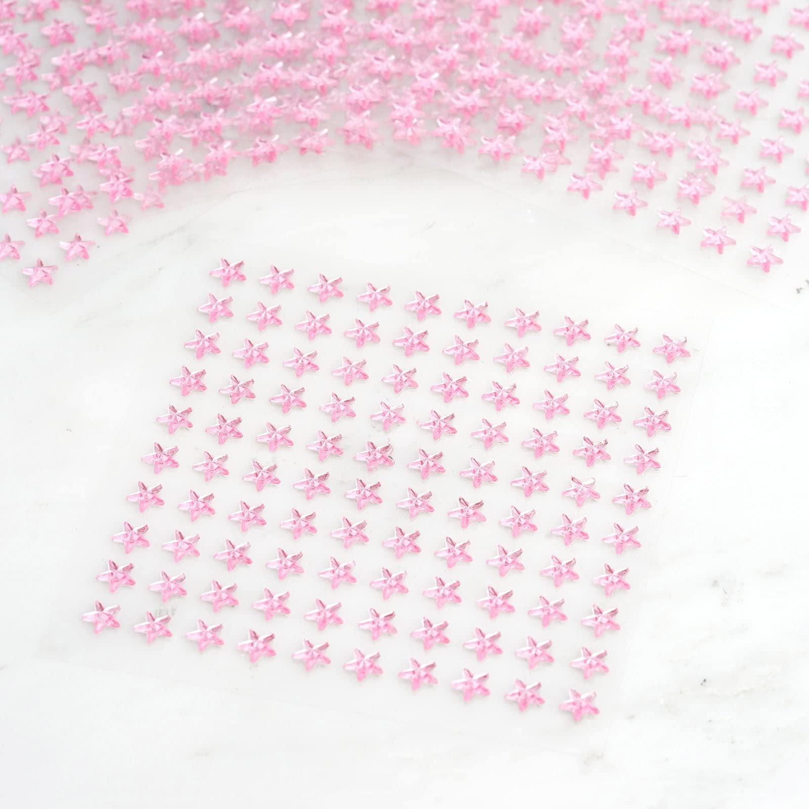 TABLECLOTHSFACTORY Self Adhesive Diamond Rhinestone Star Shape Peel Stickers- Pink - 600 PCS