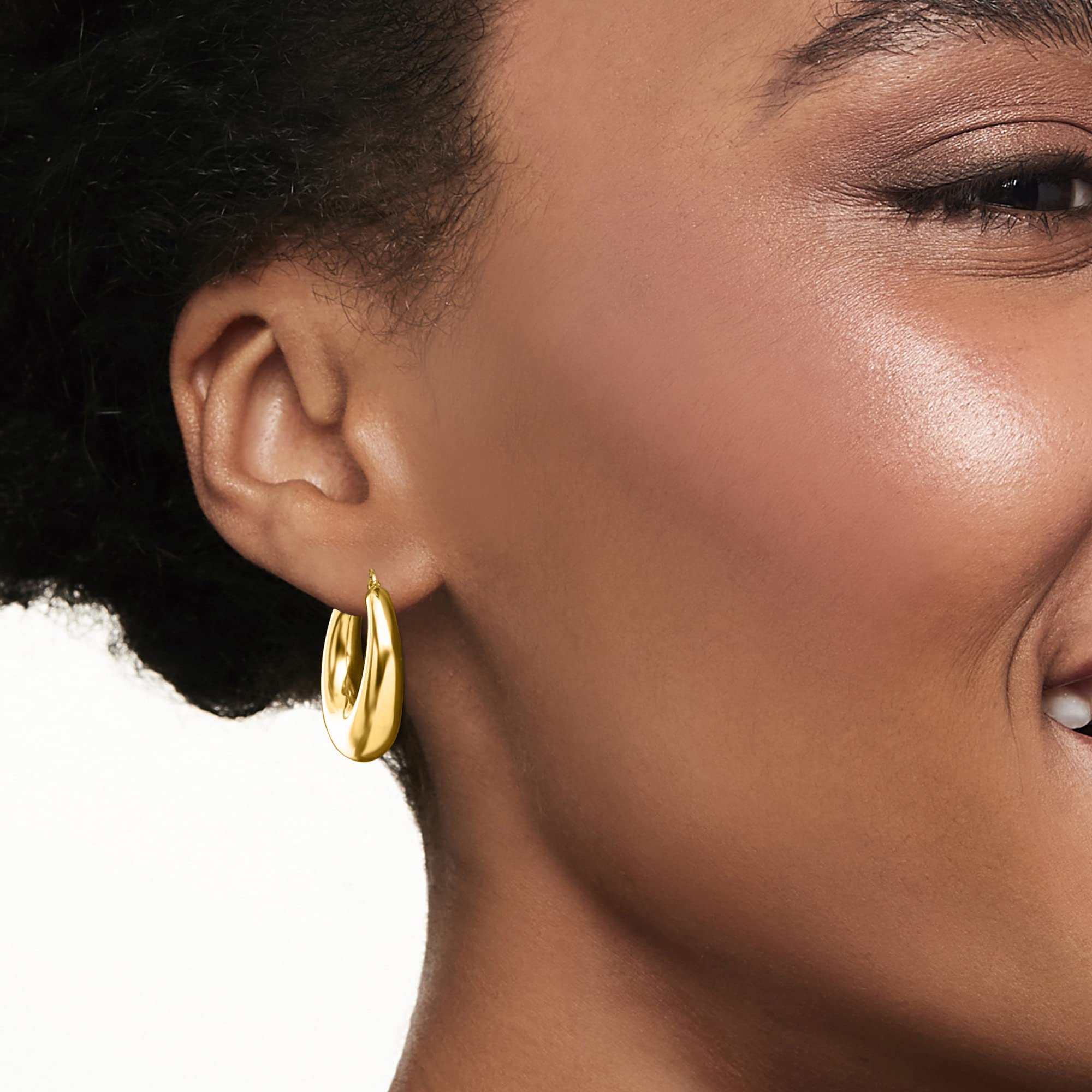 Ross-Simons Andiamo 14kt Yellow Gold Over Resin Graduated Hoop Earrings For Women