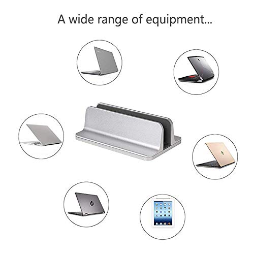Vertical Laptop Stand, Desktop Stand, Adjustable Laptop Holder with Adjustable Dock Size,Anodized Aluminum Alloy,Three Sides of Silicone Scratch Proof It is Suitable for Almost All Laptop Computers