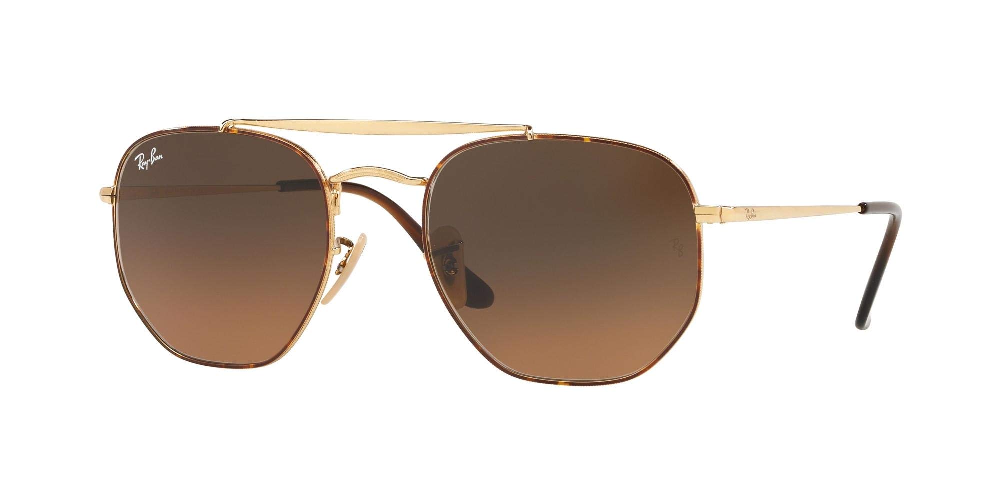 Ray-Ban RB3648 The Marshal Square Sunglasses, Havana/Light Brown Gradient Black, 54 mm
