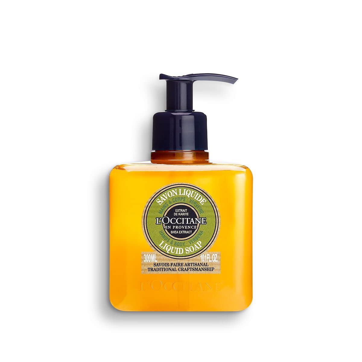 Shea Hands & Body Verbena Liquid Soap 10.1 Oz: Cleanse, Refreshing Lemony Scent, Infused With Shea Extract to Soften, Artisinal Soap