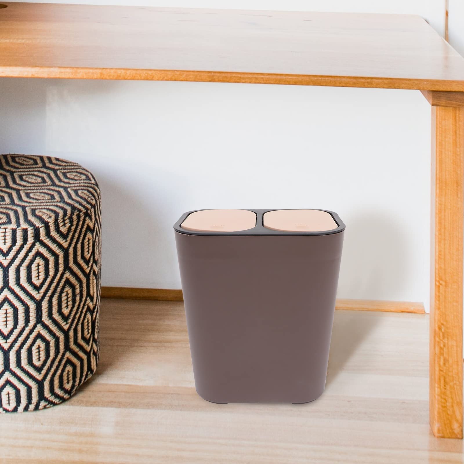 TBMAKE Wastebaskets Trash Can Bin Garbage Dual Container Kitchen Waste Rubbish Recycling Basket Small Cans Recyclepaper Classified Storage Office (Color : Pink)