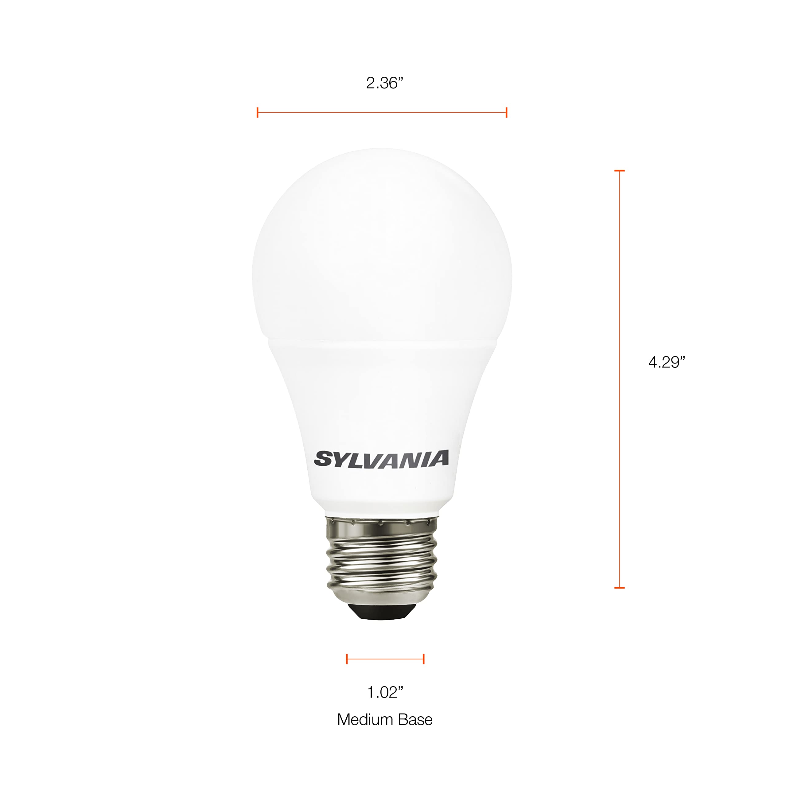 SYLVANIA LED Light Bulb, 100W Equivalent A19, Efficient 14W, Medium Base, Frosted Finish, 1500 Lumens, Daylight - 1 Pack (79294)