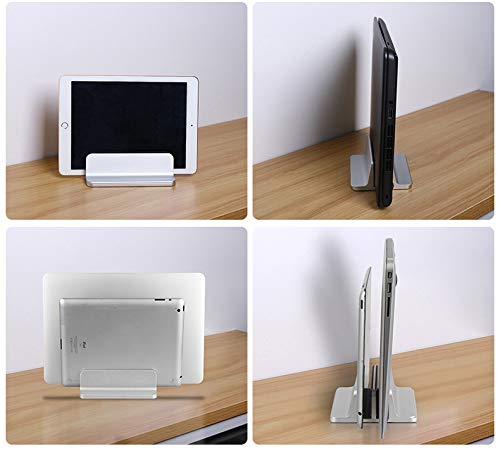 Vertical Laptop Stand, Desktop Stand, Adjustable Laptop Holder with Adjustable Dock Size,Anodized Aluminum Alloy,Three Sides of Silicone Scratch Proof It is Suitable for Almost All Laptop Computers