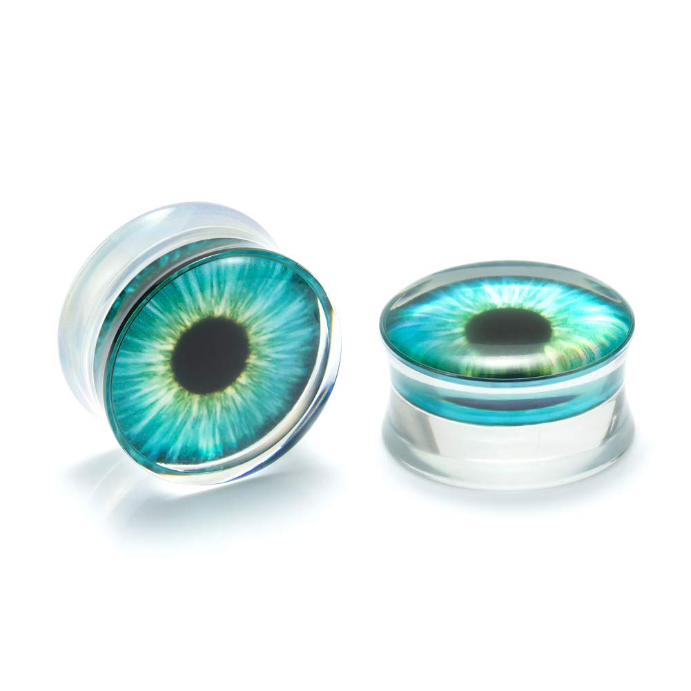 TBOSEN 1Pairs Eye style Acrylic Ear Gauges Plugs and Tunnels for Ears Gauges for Ears Piercing Expander Stretchers Gift 0g-1 3/16" in 8mm-30mm