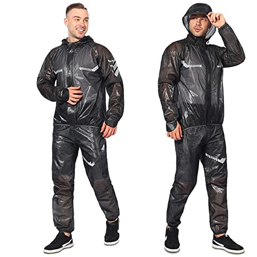 SETEXI Raincoats, Cycling Raincoat Waterproof and Windproof Raincoat Reflective Mountain Road Bike Cycling Jacket Pants Set
