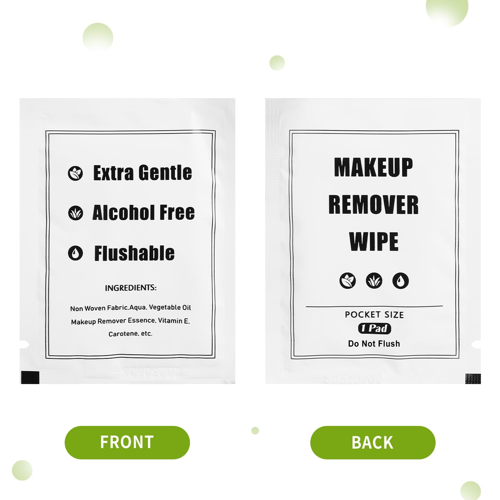 Tatuo 500 Pcs Makeup Remover Wipes Bulk Individually Wrapped Makeup Wipes Bathing Make up Removers Wipes for Travel Hotel Skin Care Face Cleansing Remove Makeup Lipstick Mascara Oil Dirt (White)